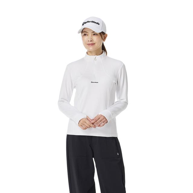テーラーメイド(TAYLORMADE)ゴルフウェア 裏起毛 ハーフジップ 長袖モックシャツ M20446-TL554(Lady…