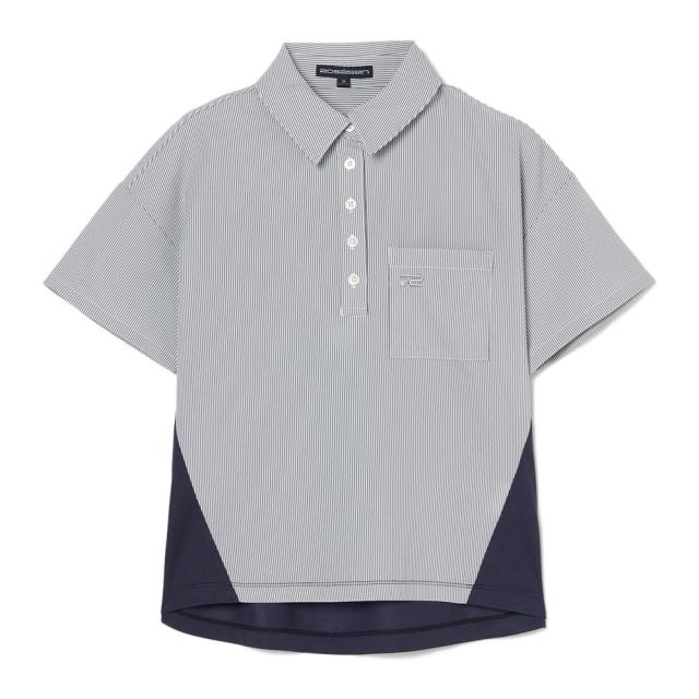 ROSASEN(ROSASEN)ゴルフウェア 吸水速乾 サッカーストライプ半袖シャツ 045-23344-25SS-098(L…