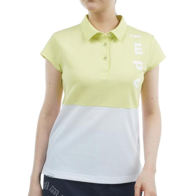 アドミラル ゴルフ(Admiral GOLF)ゴルフウェア 吸水速乾 カノコ ブロッキング 半袖 キャップスリーブポロシャツ …