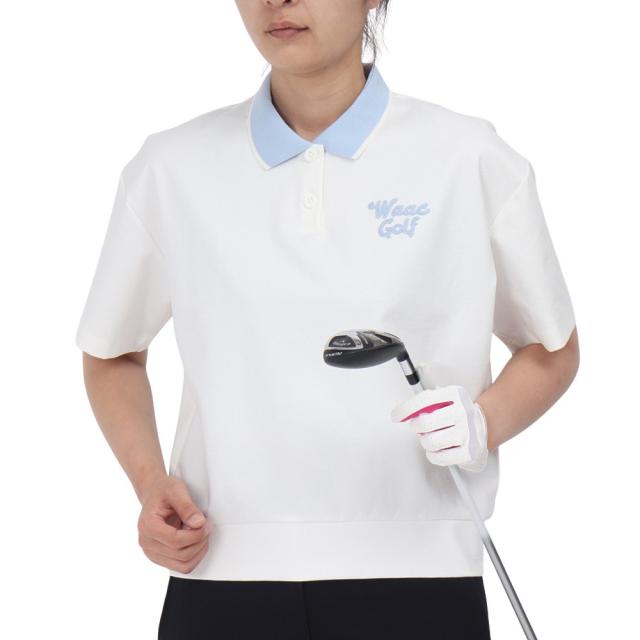 ワック(WAAC)ゴルフウェア ライトストレッチポンチ 半袖ポロシャツ 072252061-0001(Lady’s)