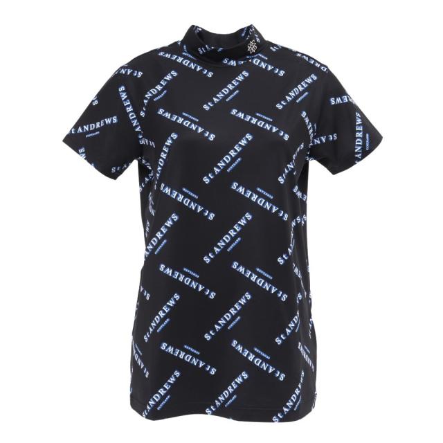 セントアンドリュース(ST.ANDREWS)ゴルフウェア 吸水速乾 クロッシングロゴプリント 半袖ハイネック 043-3167…