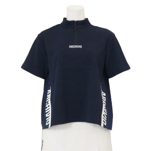 アルチビオ(archivio)ゴルフウェア 半袖 モックネック バックギャザー UV速乾 プルオーバー A459417-060…