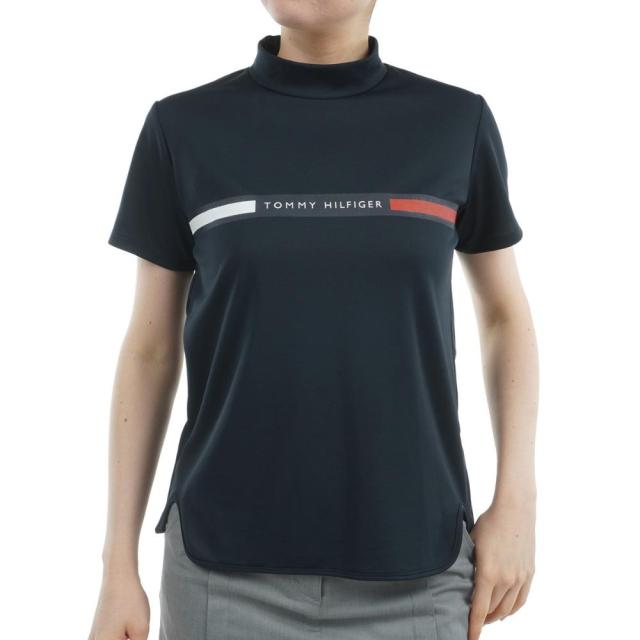 トミー ヒルフィガー ゴルフ(  GOLF)ゴルフウェア 吸水速乾 半袖 ラインロゴ モックネックシ…