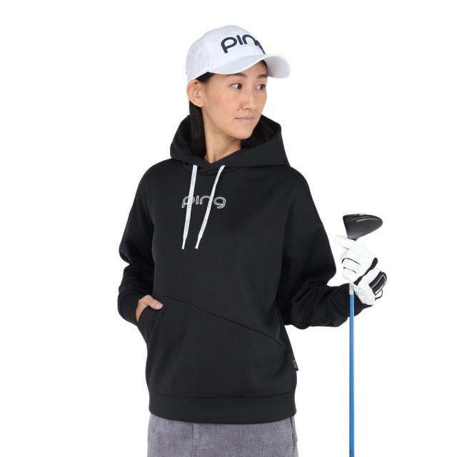 ピン(PING)ゴルフウェア 長袖パーカー アシンメトリーポケット カルイシフーディー 622-5262800-010(Lad…