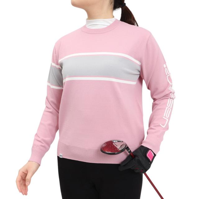 ROSASEN(ROSASEN)ゴルフウェア 長袖 配色ニット 048-11311-074(Lady’s)