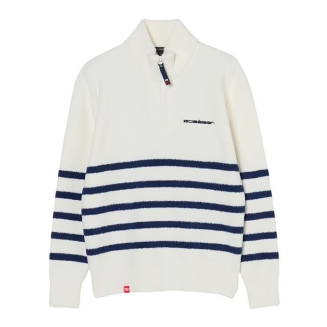 ROSASEN(ROSASEN)ゴルフウェア 長袖 ハーフジップ ボーダーニット 045-14013-25AW-005(Lad…
