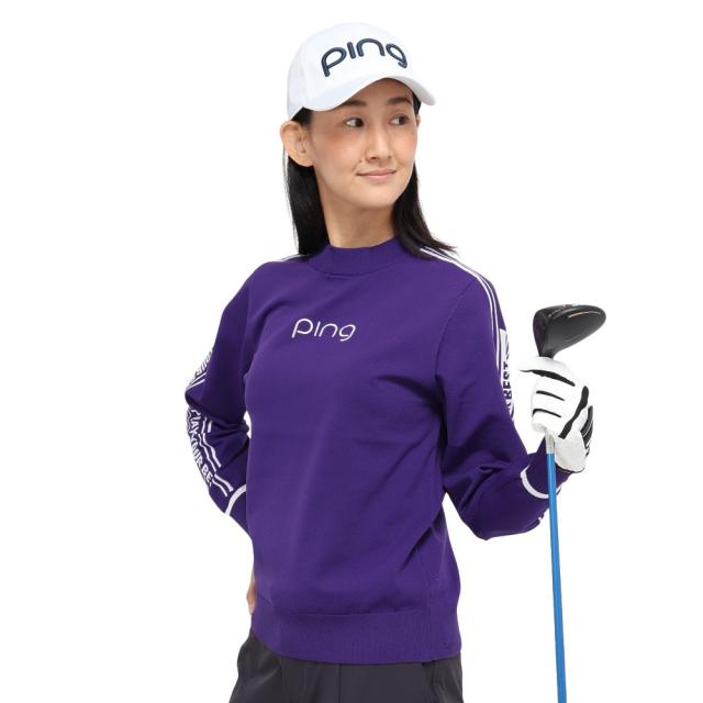 ピン(PING)ゴルフウェア 長袖 ロゴジャカード ハイネックニット 622-5275800-080(Lady’s)