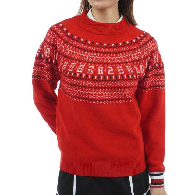 トミーヒルフィガーゴルフ(  GOLF)ゴルフウェア フェアアイル柄 長袖ハイネックニット THLA…