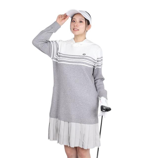 フィドラ(FIDRA)ゴルフウェア 吸湿発熱 プリーツニット ワンピース FD5SUQ05 LGRY(Lady’s)