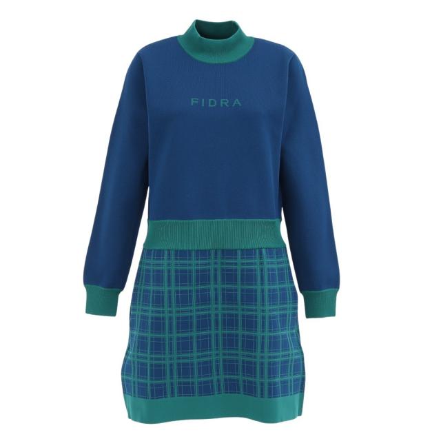 フィドラ(FIDRA)ゴルフウェア 長袖 ニットワンピース FD5QUQ03 NVY.(Lady’s)