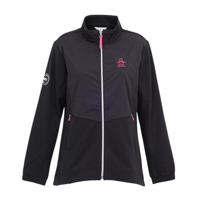 マンシング(MUNSING)ゴルフウェア 長袖 スタンドジップ ハイブリットカットソー MG5FSW22L BK00(Lady…