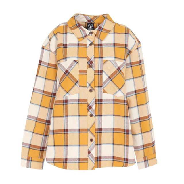 ホールアース(Whole Earth)長袖シャツ カジュアル チェックネルシャツ WE2UDZ71 BEG(Lady’s)