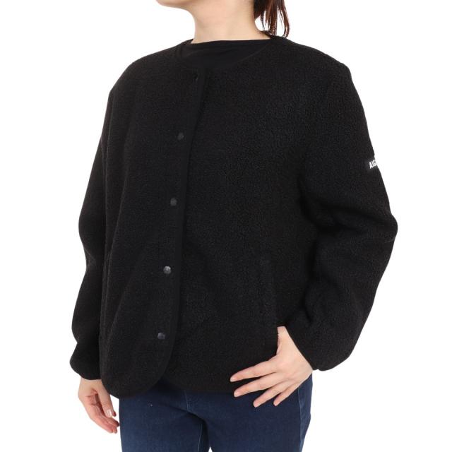 エーグル(AIGLE)ジャケット アウター シェルパフリースカーディガン ZSFAN26-003 ブラック(Lady’s)
