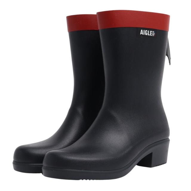 エーグル(AIGLE)ミリカ ミッド ラバーブーツ ZZFNB67-002 ネイビー×レッド レインブーツ 防水 耐水 ハンド…
