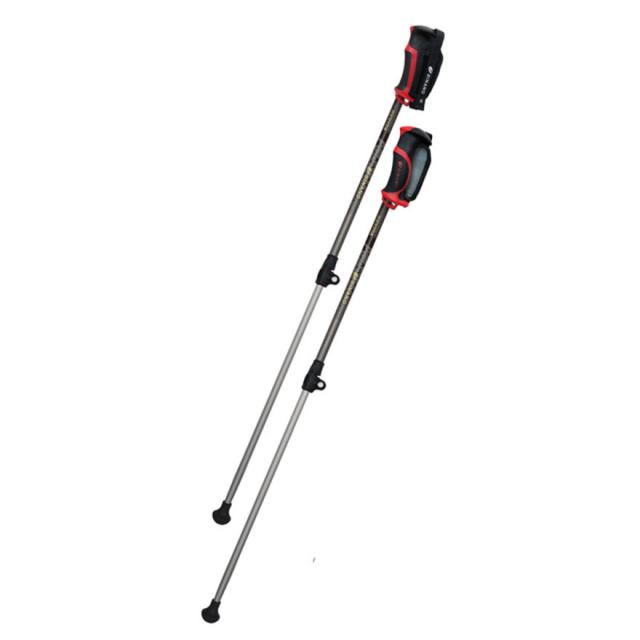 シナノ(SINANO)長さ調節 瞬時 ワンタッチ レビータ アシスト ウォーキングポール BK ストック(Men’s、Lady…