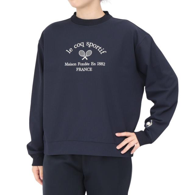 ルコックスポルティフ(lecoqsportif)テニスウェア LCSプリューム リブクロスクルーネック スウェット LT4FS…