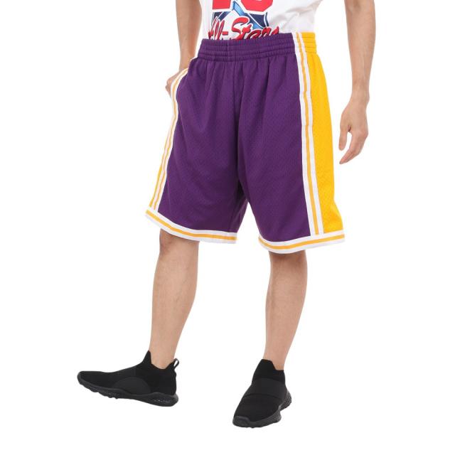 ミッチェルアンドネス(Mitchell&Ness)バスケットボールウェア レイカーズ ロード スイングマン ショーツ 1984…