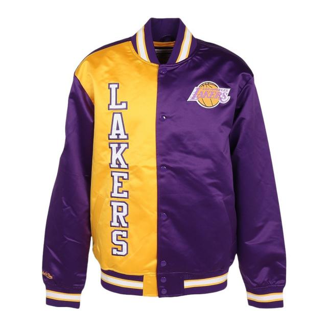 ミッチェルアンドネス(Mitchell&Ness)ライト サテン ジャケット NBA ロサンゼルス レイカーズ OJBF552…