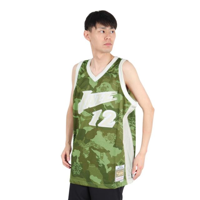 ミッチェルアンドネス(Mitchell&Ness)ユタ・ジャズ ジョン・ストックトン カモハードウッド クラシックスジャージ …