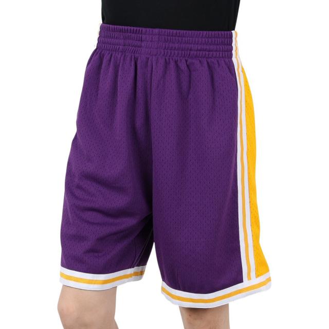 ミッチェルアンドネス(Mitchell&Ness)レイカーズ ロード スイングマン ショーツ SMSHGS18235-LALP…