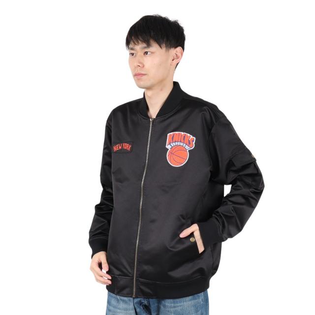 ミッチェルアンドネス(Mitchell&Ness)サテン ボンバー ジャケット NYK JK8095-NYKBLCK(Men’…