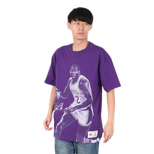 ミッチェルアンドネス(Mitchell&Ness)プレイヤー 半袖Tシャツ ロサンゼルス・レイカーズ NN8097-LALPU…