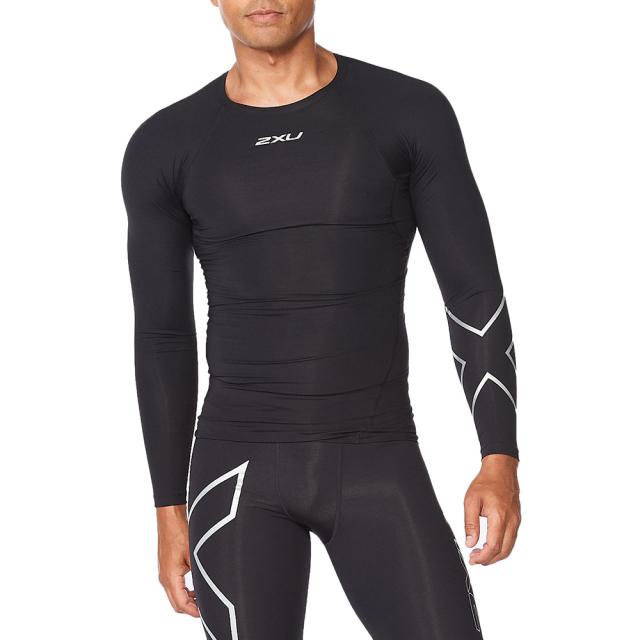 ツー・タイムズ・ユー(2XU)PWXコンプレッション ロングスリーブトップ MA6398A-BLK/SIL(Men’s)