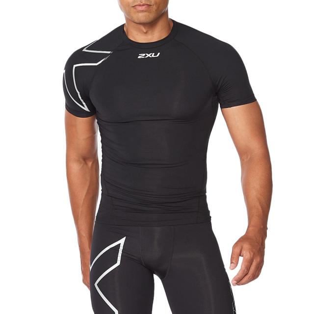 ツー・タイムズ・ユー(2XU)PWXコンプレッション ショートスリーブトップ MA6399A-BLK/SIL(Men’s)