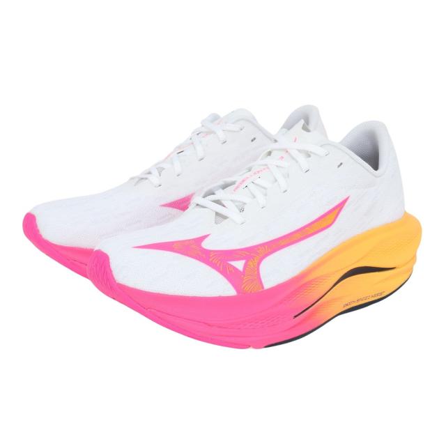 ミズノ(MIZUNO)ランニングシューズ トレーニングシューズ 部活 ウエーブ リベリオンフラッシュ 3 ホワイト ピンク J…