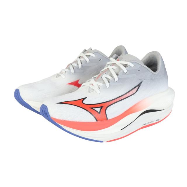 ミズノ(MIZUNO)ランニングシューズ 部活 ウエーブ リベリオン フラッシュ 3 ホワイト レッド J1GC253501(…