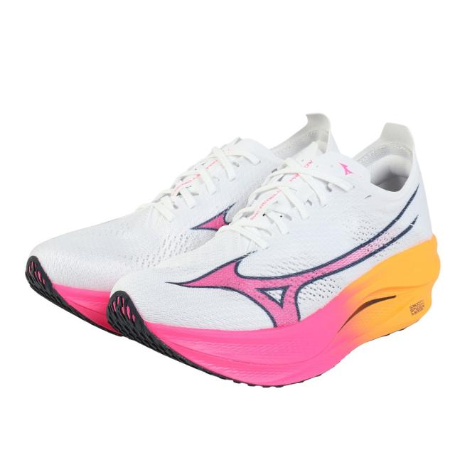 ミズノ(MIZUNO)ランニングシューズ トレーニングシューズ 部活 ウエーブ リベリオンプロ LOW ホワイト ピンク U1…