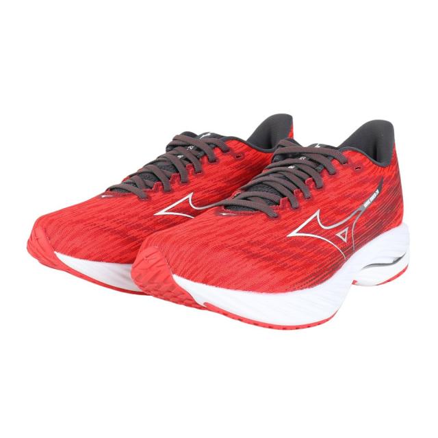 ミズノ(MIZUNO)ランニングシューズ ウエーブライダー28SW レッド グレー J1GC240407 スニーカー ジョギン…