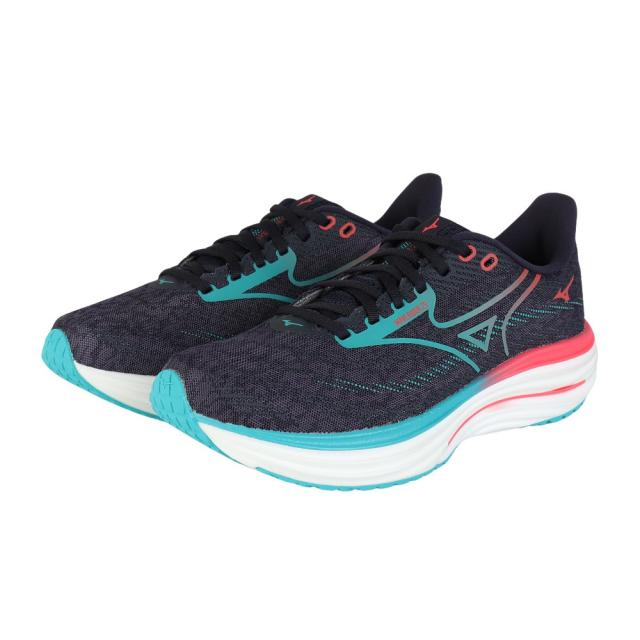 ミズノ(MIZUNO)ランニングシューズ ジョギングシューズ ウエーブライダー 29 ネイビー ブルー J1GC250301(…