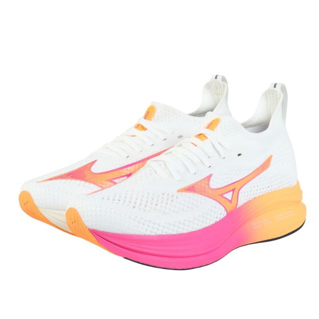 ミズノ(MIZUNO)ランニングシューズ ジョギングシューズ ネオ ゼン ホワイト ピンク J1GC258257 スニーカー(…