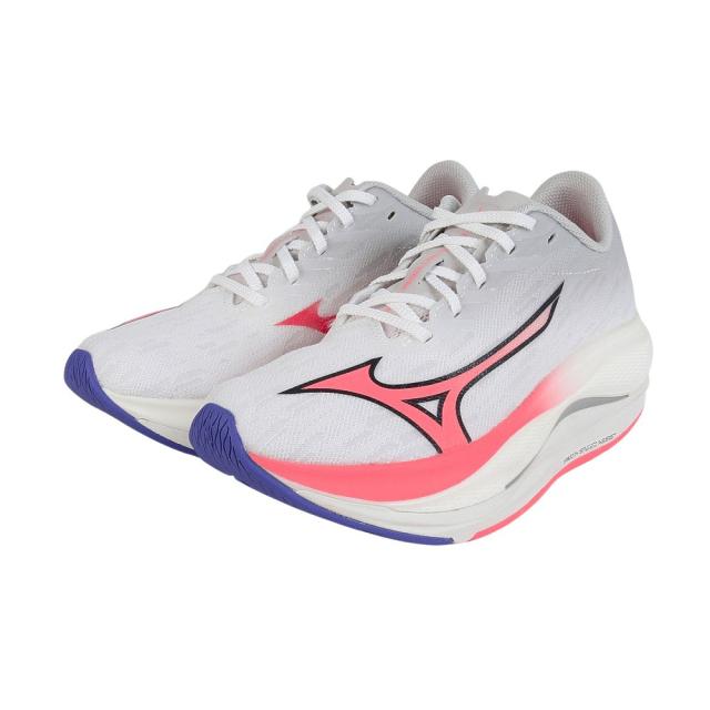 ミズノ(MIZUNO)ランニングシューズ  部活 ウエーブ リベリオン フラッシュ 3 ホワイト ピンク J1GD253521…