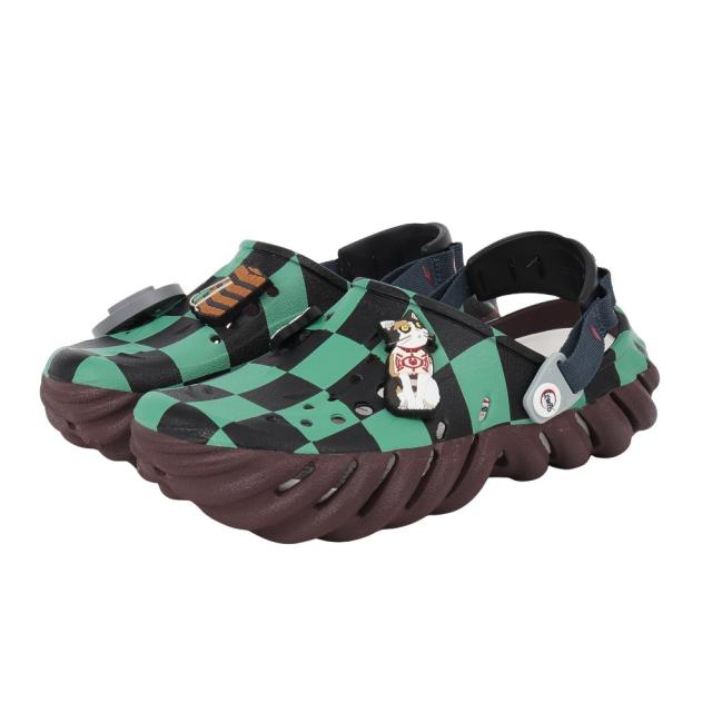 クロックス(crocs)サンダル 「鬼滅の刃」 炭治郎 エコー クロッグ グリーン ブラック 212434-90H スポーツサ…