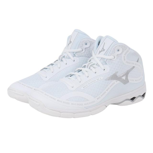 ミズノ(MIZUNO)スタジオシューズ ウエーブダイバース DE 2 ホワイト シルバー 31GF257403 スニーカー(M…