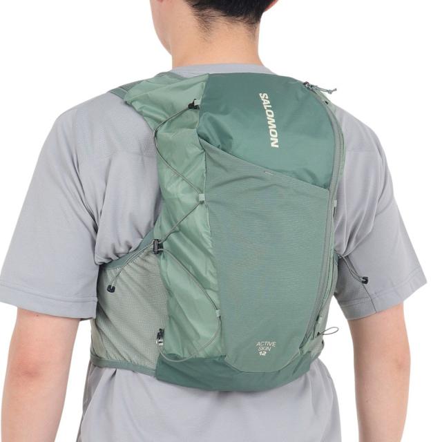 サロモン(SALOMON)ランニングバッグ ランニングベスト フラスク付 ACTIVE SKIN 12 LC2177600(M…