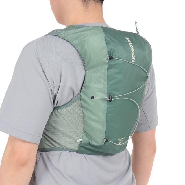 サロモン(SALOMON)ランニングバッグ ランニングベスト フラスク付 ACTIVE SKIN 8 LC2178000(Me…