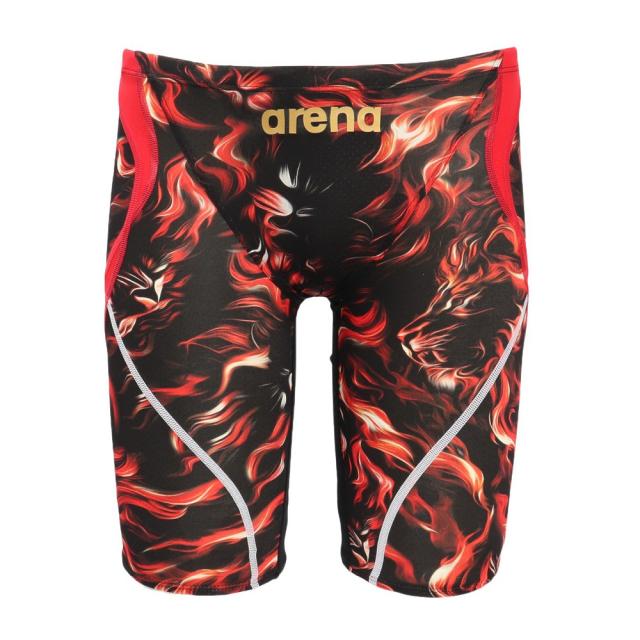 アリーナ(ARENA)競泳水着 水泳 レーシングスパッツ ハーフレッグ WA承認モデル 黒×赤 S-LLサイズ AS5FRCS…