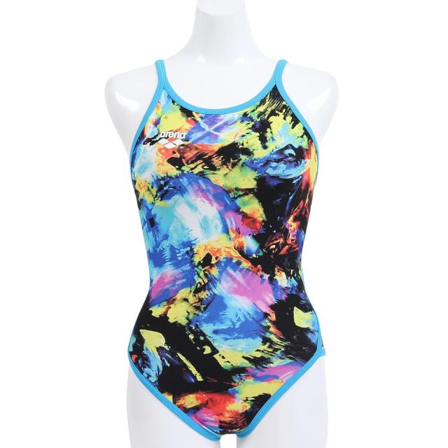 アリーナ(ARENA)競泳水着 レディース 水泳 トレーニングワンピース オープンバック AS4FWM05W BKBL ブラッ…