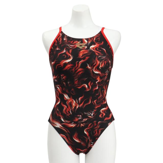 アリーナ(ARENA)競泳水着 水泳 タフスーツ 黒×赤 S-LLサイズ AS5FWMS1L BKRD ダブルストラップ ワン…