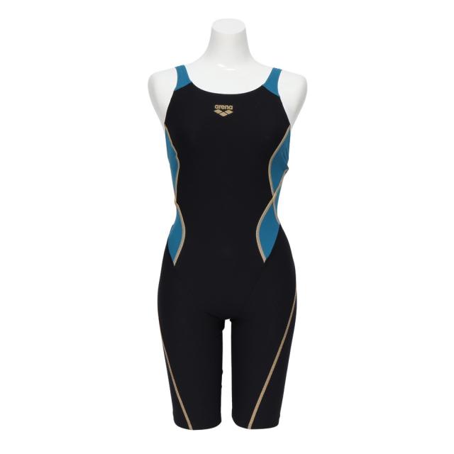 アリーナ(ARENA)競泳水着 レディース 水泳 タフスーツ トレーニングワンピース スパッツ 黒×ゴールド S-LLサイズ …