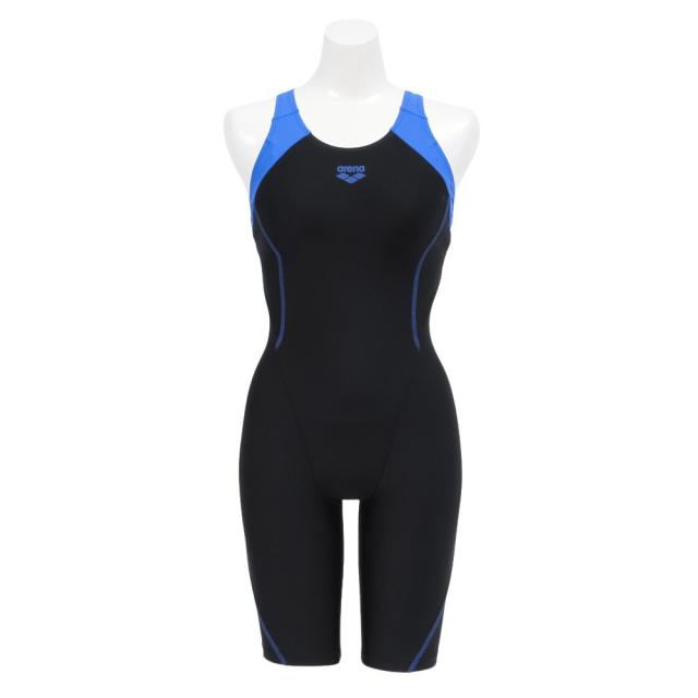 アリーナ(ARENA)フィットネス水着 レディース 水泳 アクアエクサ フィットネスワンピース スパッツ 黒×青 S-3L A…