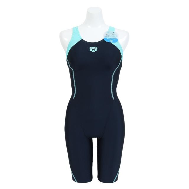 アリーナ(ARENA)フィットネス水着 レディース 水泳 アクアエクサ フィットネスワンピース スパッツ 紺×緑 S-3L A…