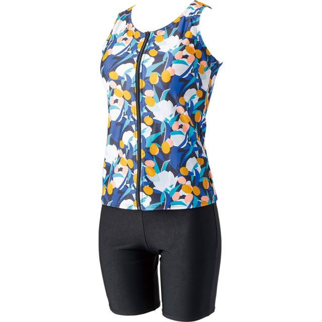 フットマーク(FOOTMARK)フィットネス水着 レディース 24セパレーツ 紺 M-3Lサイズ 0256648-0381 水…