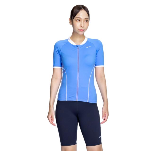 ナイキ(NIKE)フィットネス水着 レディース 水泳 SU25 ジップ付き半袖セパレーツ 2993136-006(Lady’s)