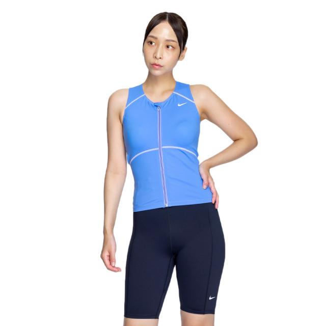 ナイキ(NIKE)フィットネス水着 レディース 水泳 SU25 クロップドジップ付き袖なしセパレーツ 2993137-006(…
