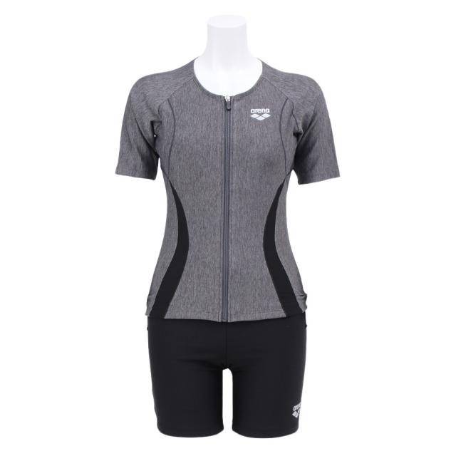 アリーナ(ARENA)水着 フィットネスセパレーツ すらっとセパ グレー 黒 M-LLサイズAS5SWF43L GYBK 水泳…
