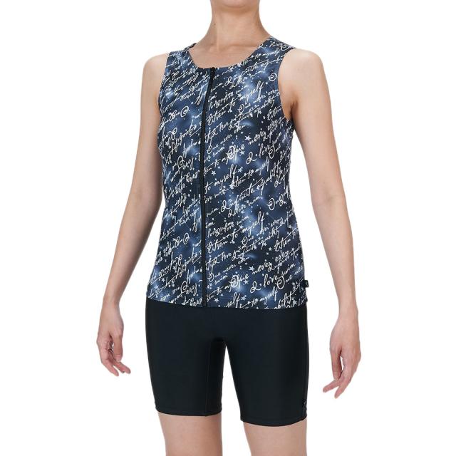 ミズノ(MIZUNO)フィットネス水着 レディース 水泳 アクアフィットネス用セパレーツ ボタン付 N2JGC84309(La…